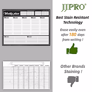 JJPRO Magnetic Dry Erase Weekly Calendar Whiteboard for Refrigerator-One Weekly Planner Whiteboard and Two Notes Boards Set for Fridge-Refrigerator Organizer with Weekly Planning Boards