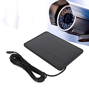 4W Solar Panel for Security Camera, DC 5V Micro USB & USB C Port Solar Panel, IP65 Waterproof Solar Charger for Eufycam, Arlo Essential Spotlight, XL Spotlight Cameras (Black)