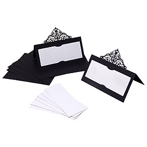 Honbay 50PCS Laser Cut Place Cards Table Name Cards Tented Name Cards Seating Cards for Wedding, Birthday, Holiday Party, Banquet, Dinners, Baby Shower, Bridal Shower, Table Setting