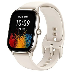 Amazfit GTS 4 Mini Smart Watch for Women Men, Alexa Built-in, GPS, Fitness Tracker with 120+ Sport Modes, 15-Day Battery Life, Heart Rate Blood Oxygen Monitor, Android Phone iPhone Compatible-White