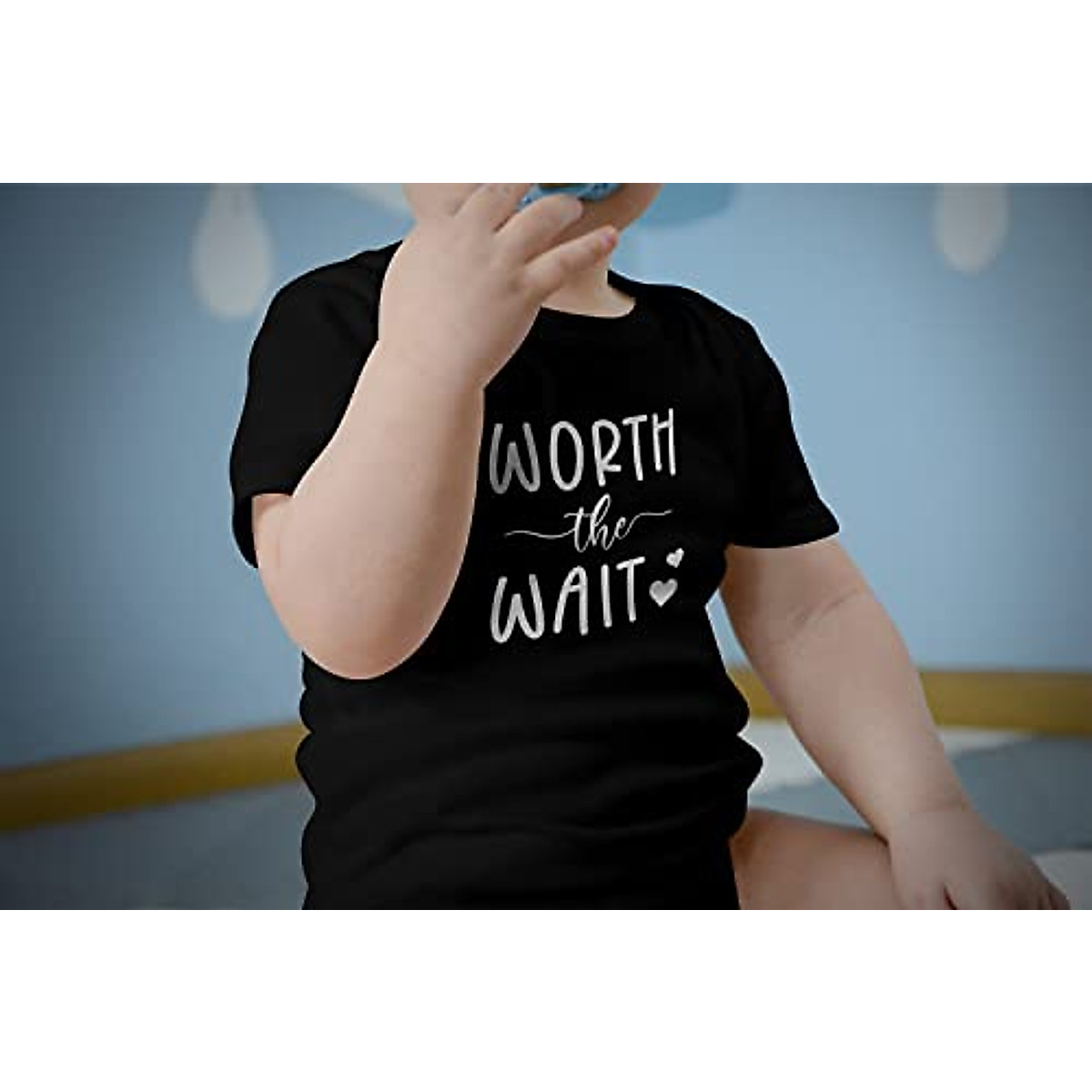 Luxxology Worth The Wait Baby Infant Bodysuit, Red 12M