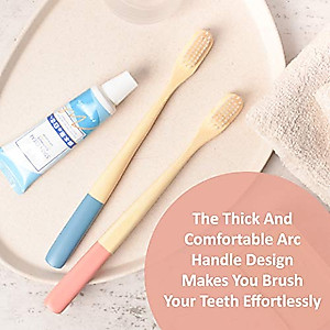 Bamboo Toothbrushes Pack of 4 | eco-Friendly & Biodegradable | Non-Plastic BPA Free Soft Natural Bristles For Gingivitis And Sensitive teeth | Recyclable Eco Toothbrush Men & Women | By laboos