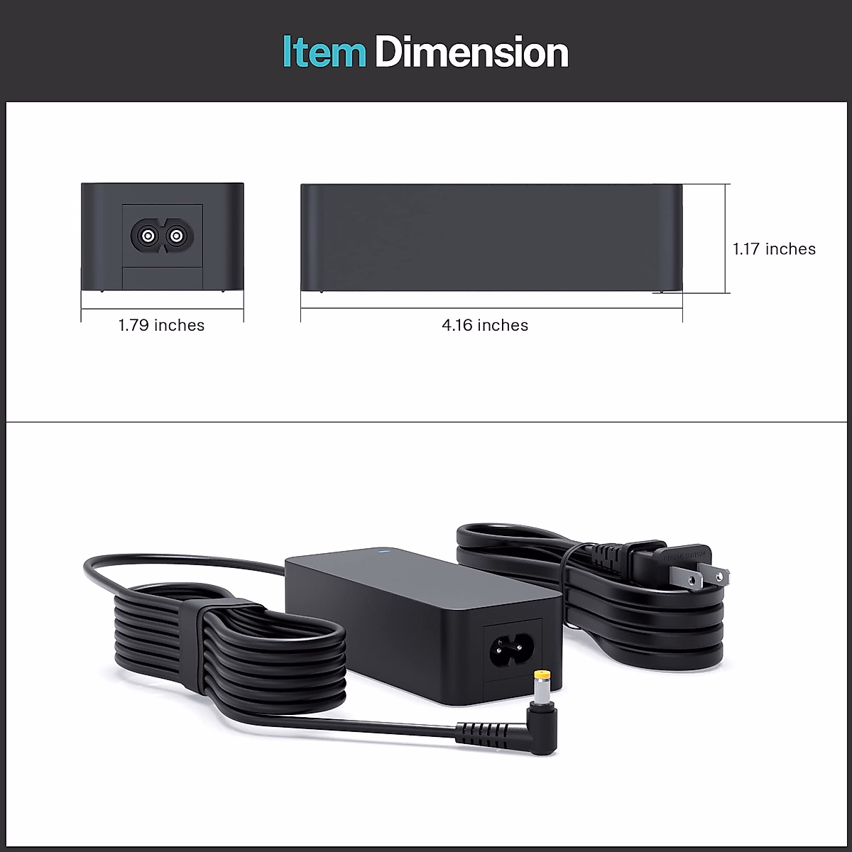 AC Charger Fit for Acer Aspire A515-51 A515-43-R19L A515-52 A515-52G A515-51G A515-52K N18C1 A515-51-58HD A515-51G-84SN A515-51G-53F6 N18W1 N19C1 CA24I-CN Laptop Adapter Power Supply Cord 5.5x1.7mm