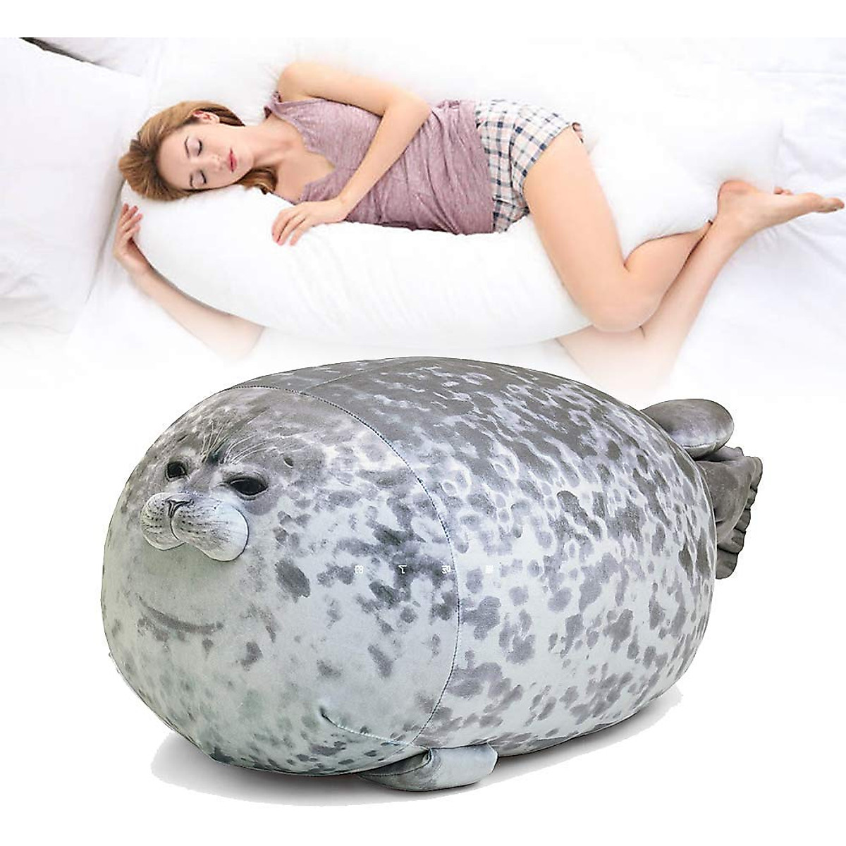 ETAOLINE Chubby Blob Seal Pillow Cute Seal Plush Toy Cotton Stuffed Animals (Large)