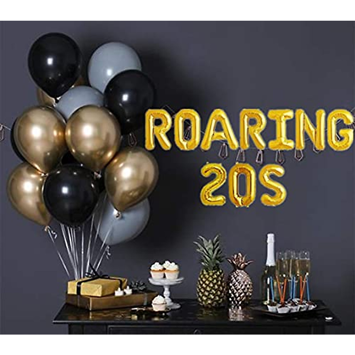 JeVenis Roaring 20s Balloons Great Gatsby Birthday Decor 20th Birthday Party Balloons 20 Anniversary Decorations Roaring 20s Flapper Party Roaring Twenties Birthday Balloon