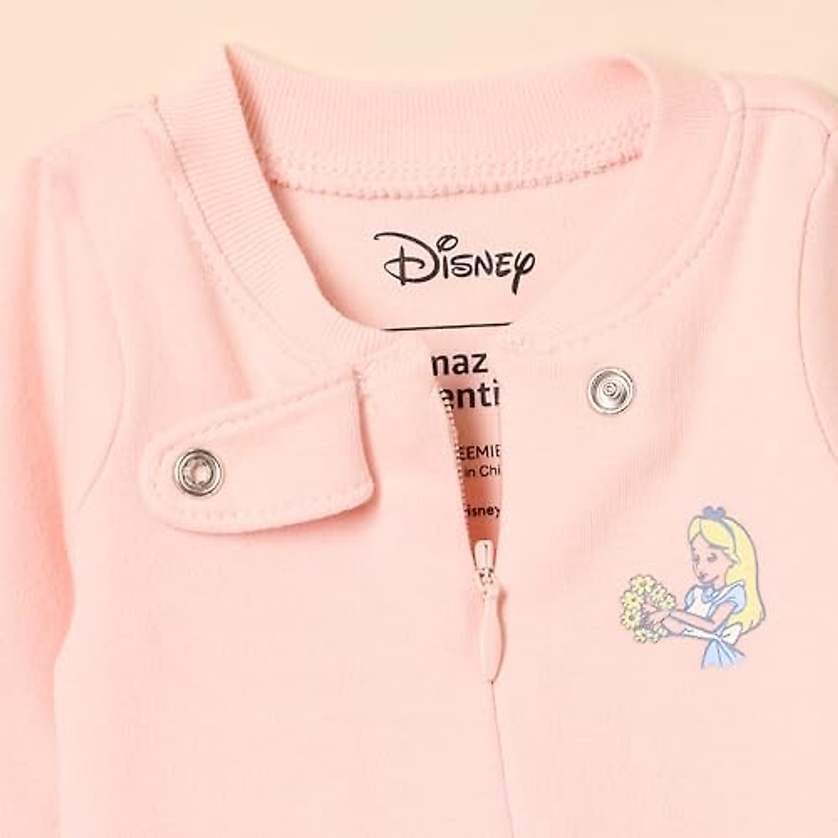 Amazon Essentials Disney | Marvel | Star Wars | Princess Baby Girls' Cotton Coveralls, Pack of 3, Alice Tea Party, 6-9 Months