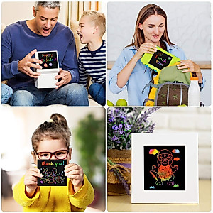 ZMLM Gift Christmas for Girl Art-Craft Kit: Rainbow Scratch Paper Magic Art Craft Project Supply Toddler Drawing Activity Kid Travel Toy Age 3-12 Year Old Birthday Gift