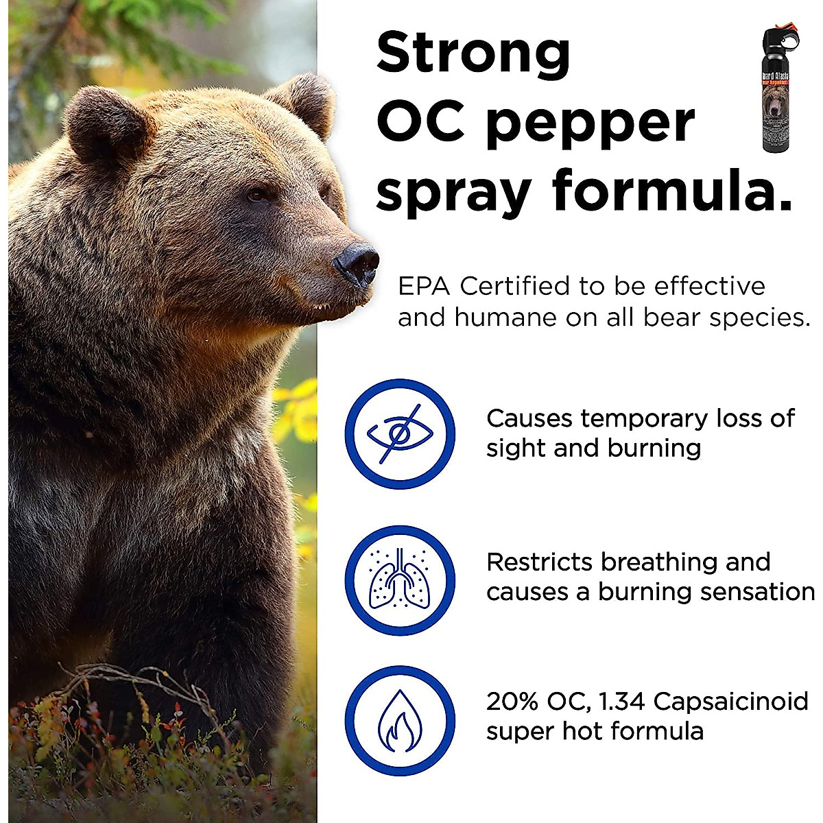 Bear Guard Alaska Bear Pepper Spray 9 Ounce Can with Nylon Holster