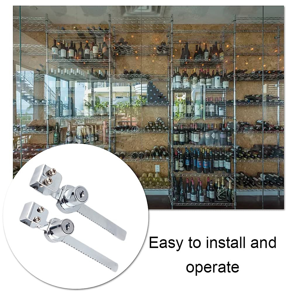 AOTISBAO 2 Set Sliding Glass Door Ratchet Locks Cabinet Door Locks Showcase Security Locks for Mail Box Showcase Door