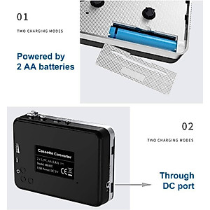 Walkman Cassette Player,Retro Cassettes Tape to MP3 CD Converter, Portable USB Casete Capture Stereo Audio Music Player Compatible with Laptop/PC Computer,Convert Cassette to Digital