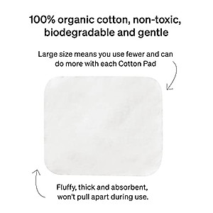 Love Noobs Baby Cotton Pads for Diaper Change, 360 Count, Ultra Soft 100% Organic Extra Large Cotton Pads for Baby Sensitive Skin, Lint-Free Premium Jumbo Size Cotton Pads, 100% Cotton Squares