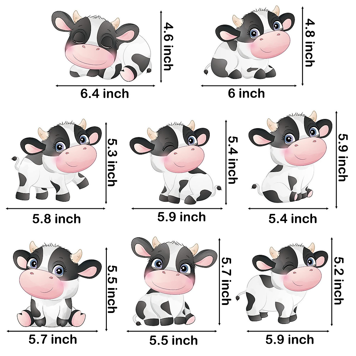 Cow Party Centerpieces Decoration 24pcs Cow Theme Party Table Toppers for Cow Baby Shower Centerpieces Decoration Farm Animal Birthday Party Supplies