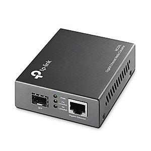 TP-LINK MC220L Gigabit Media Converter, 1000Mbps RJ45 to 1000Mbps SFP Slot Supporting MiniGBIC modules, Chassis mountable. (Renewed)