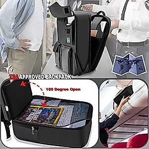 ZINZ Slim & Expandable Laptop Backpack 15.6 Inch Business Backpack with USB Port, Waterproof Anti-Theft Travel Backpack Daypack for Men and Women -Black