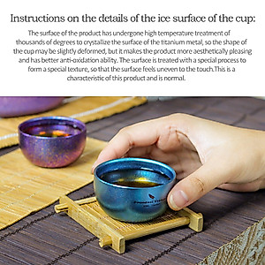 Boundless Voyage Titanium Double Layer Anti-scalding Colorful Teacup Wide Mouth Wine Tea Mug Lightweight Camping Drinkware for Daily Used Hiking Ti3082D(blue)