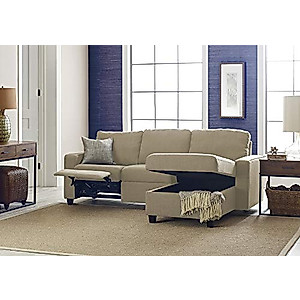 Serta Palisades Reclining Sectional with Right Storage Chaise - Beige