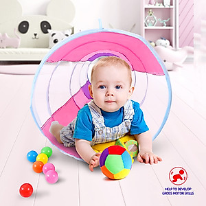 Play Tunnel for Toddlers 1-3, Tunnel for Kids to Craw Through Sensory Toys for 1 Year Old Boy Girl Babies Kids, Indoor Outdoor Great for Motor Function