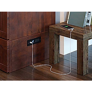 AFI Southampton Murphy Bed Chest with Charging Station, Twin XL, Walnut