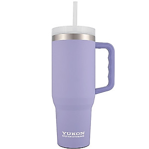 Yukon Outfitters Fit Forty 40oz Double Wall Vacuum Insulated Stainless Steel Tumbler with Reusable Straw & Ergonomic Handle | For Hot or Cold Beverage, Lavender