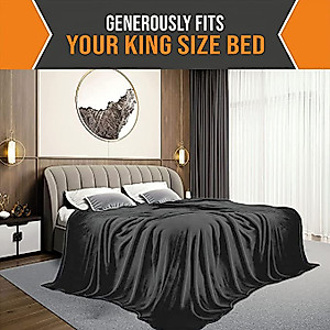 Oversized King Blanket 120x120 - Extra Large Blanket - Biggest Blanket in the World - 10x10 Family Blanket - Super Cozy Fleece Throw - Huge Blanket for Bed - Biggest Gift of 2023 (Dark Gray)