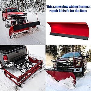 WYPabiqis MSC04753 MSC04754 Boss Plow Harness Repair, Boss Plow Plug, Snow Plow Wiring Harness Repair Kit for BOSS Snowplow Blade
