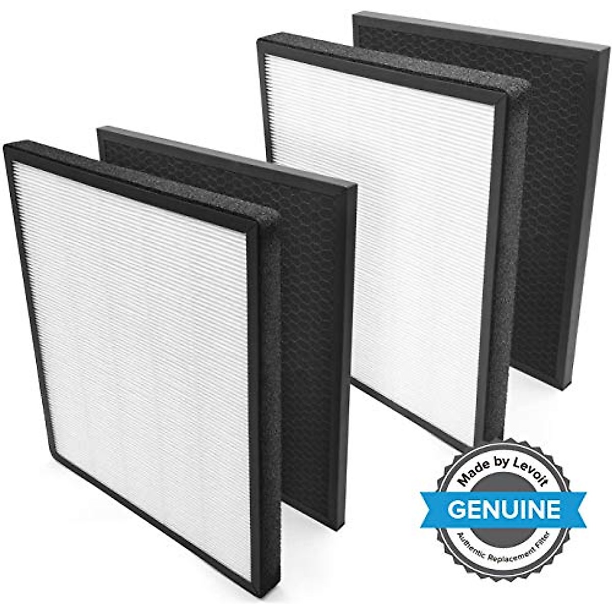 LEVOIT Smart Wifi Air Purifier for Home, Extra-Large Room with H13 True HEPA Filter & Air Purifier LV-PUR131 Replacement Filter True HEPA & Activated Carbon Filters Set, LV-PUR131-RF (2 Pack)