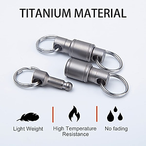 Autuveen Titanium Quick Release Keychain,Detachable Key Chain Carabiner Pull Apart Key Ring for Men Women,Keychain Accessorie for Purse Belt