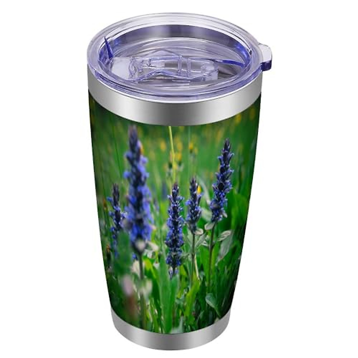 Jesmacti 20Oz Womens Tumbler Carpet Bugleweed Common Bugleweed Ajuga Reptans Blue Weed Flower Spikes Spring Focus Flowers Modern Tumbler Travel Mugs Insulated for Hot and Cold for Office