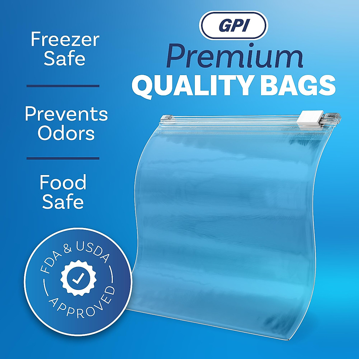 100 Count - Slider Zip Food Storage Sandwich Bags, 6" x 6" (1 Pint) 3 Mil Heavy Duty, Strong & Durable For Freezer Storage, For Sandwiches, Snacks & More. GPI