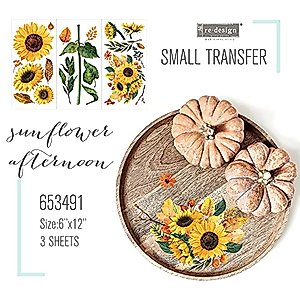 Redesign with Small Transfers Sunflower Afternoon 3 Sheets,6"x12" 655350653491