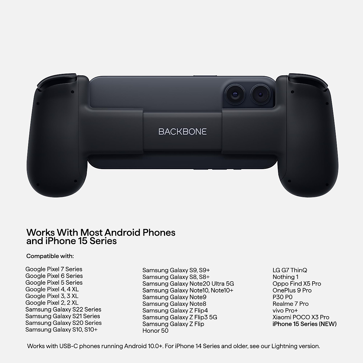 BACKBONE One Mobile Gaming Controller for Android and iPhone 15/16 Series (USB-C) - 2nd Gen - Turn Your Phone into a Gaming Console - Play Xbox, PlayStation, Call of Duty, Roblox, Fortnite & More