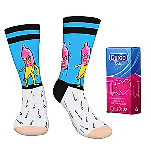 Funny Duroc Socks Box for Men - Valentines Day Gifts for Boyfriend Him Husband Fun Novelty Funky Crazy Silly Cool Socks Lovers Joke Gifts
