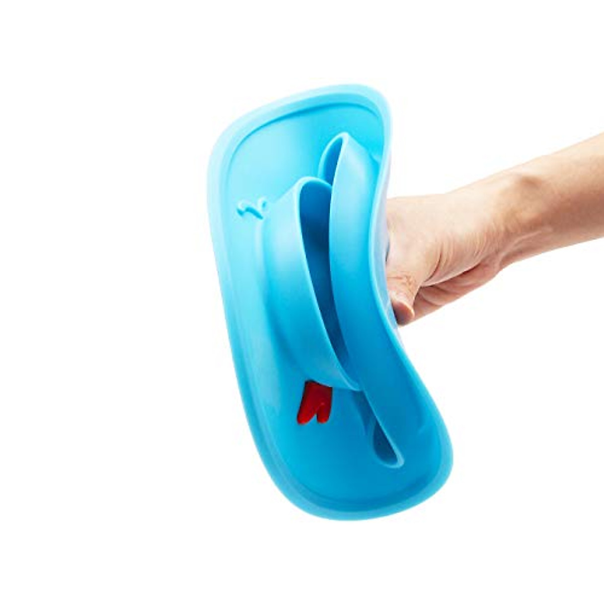 Silicone Divided Toddler Plates - Portable Non Slip Suction Plates for Children Babies and Kids BPA Free Baby Dinner Plate (Duck Blue/Yellow)