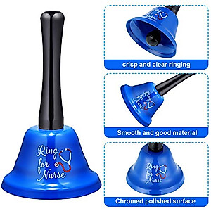 2 Pieces Ring for Nurse Bell Nurse Hand Call Bell Patient Alerting Bell Hand Ringing Alarm for Calling Attention Care Assistance Emergency