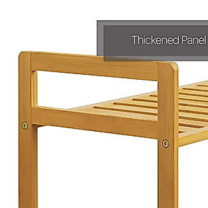 MoNiBloom Shoe Rack Organizer with Handles for Entryway, Bamboo 3-Tier Adjustable Boots Shoe Shelf Organizer for 6-10 Pairs Hallway Bedroom Living room, Natural