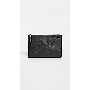 Madewell Women's The Leather Pouch Clutch, True Black, One Size