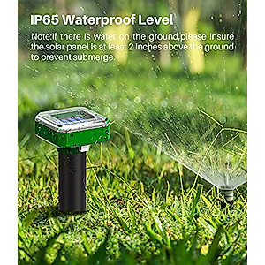 Solar Mole Repellent, Ultrasonic & Solar Powered Gopher Repellent, Waterproof Sonic Groundhog Repeller Rodent Gopher Deterrent Vole Chaser for Lawn, Yard & Garden of Outdoor Use (4 Pack)