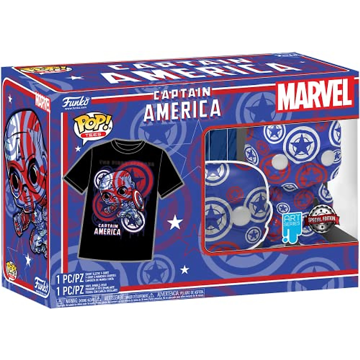Captain america Marvel Patriotic Age (Art Series) - Pop! & Tee Men's Funko Pop! Standard M