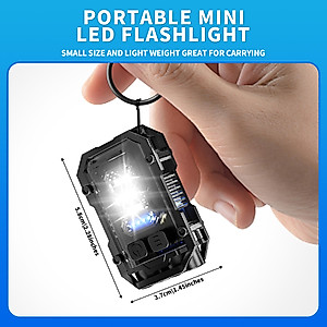 PINSAI Mini Keychain Flashlight with Clip, LED Magnetic EDC Key Chain Light for Mechanics with COB Sidelight, USB C Rechargeable Small Multi-Use Waterproof Light for Work Car Repair Emergency