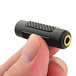 3.5mm Stereo Jack to 3.5mm Female to Female Audio Adapter Coupler Gold Plated for Stereo Cable, Speakers and Headphones（2 Pack）