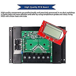 50 Amp Solar Charge Controller 48V 36 Volt 24V 12V Auto Switch, 50A PWM Panel Voltage Regulator for Lithium ion Lead Acid Lifepo4 Battery