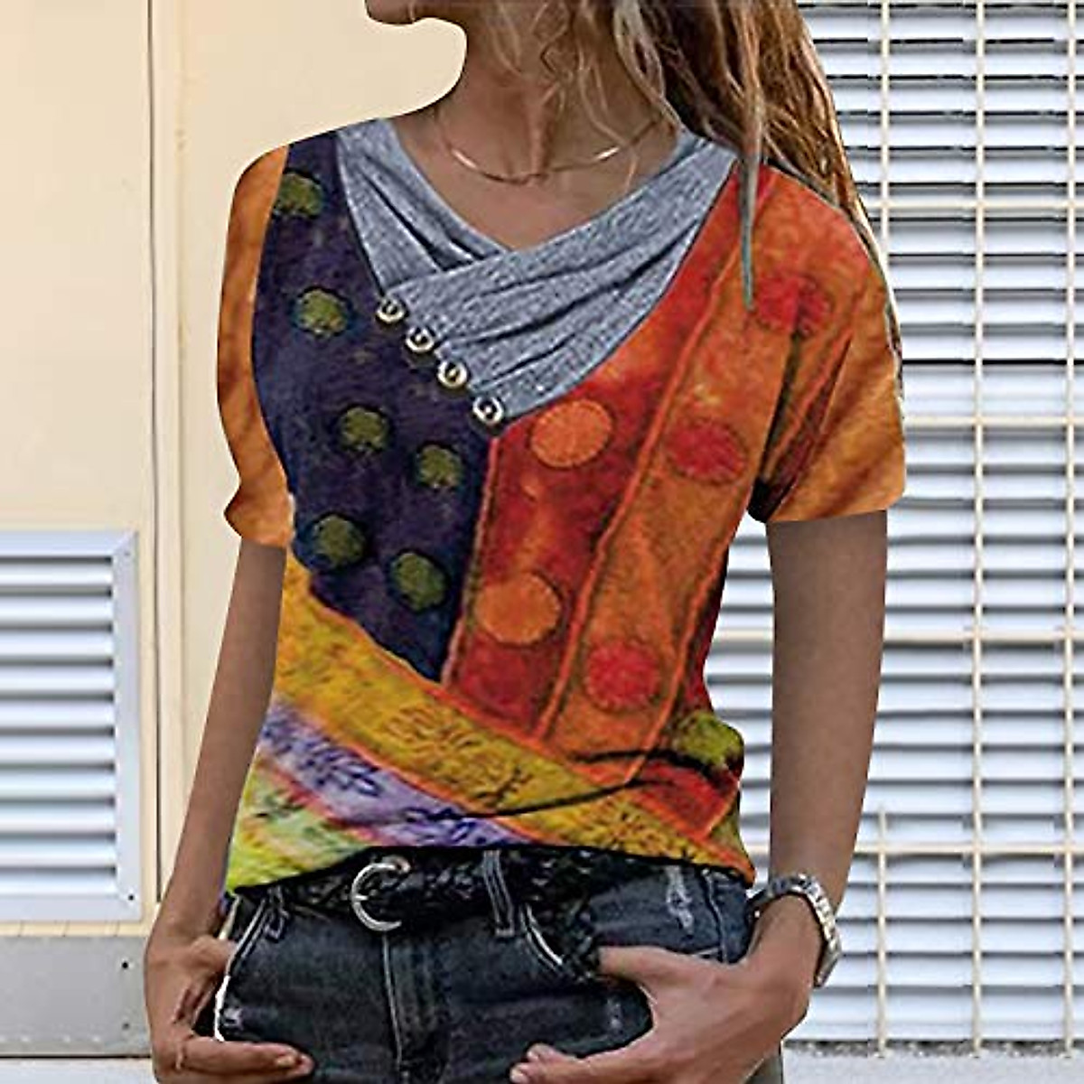 Womens Waffle Knit Shacket Spring Long Sleeve Button Down Blouse Casual Loose Shirt Jacket Thick Flannel Shirts for Women