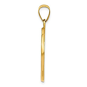 IceCarats 14K Yellow Gold Saint Christopher Medal Patron of Travelers Athletes Protection Necklace Christian Religious Pendant Faith Charm 32mm x 22.75mm Only