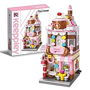 QMAN Girls Building Blocks Toy Dream Dessert House Building Kit Street-View Construction Educational Toy for Girls Age 6-12 and Up (344 Piece)