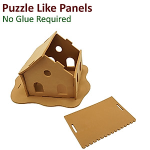 4E's Novelty Foam Gingerbread House Craft Kit (1 Pack) for Kids with Foam Stickers, Build & Decorate it Yourself DIY Christmas Crafts for Kids & Toddlers