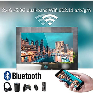 Haocrown 21.5 inch Bathroom TV Touchscreen IP66 Waterproof Smart Mirror TV for Bathroom with Android 11.0 System & 500 High-Brightness Built-in HDTV(ATSC) Tuner, Wi-Fi Bluetooth(Nearly New)