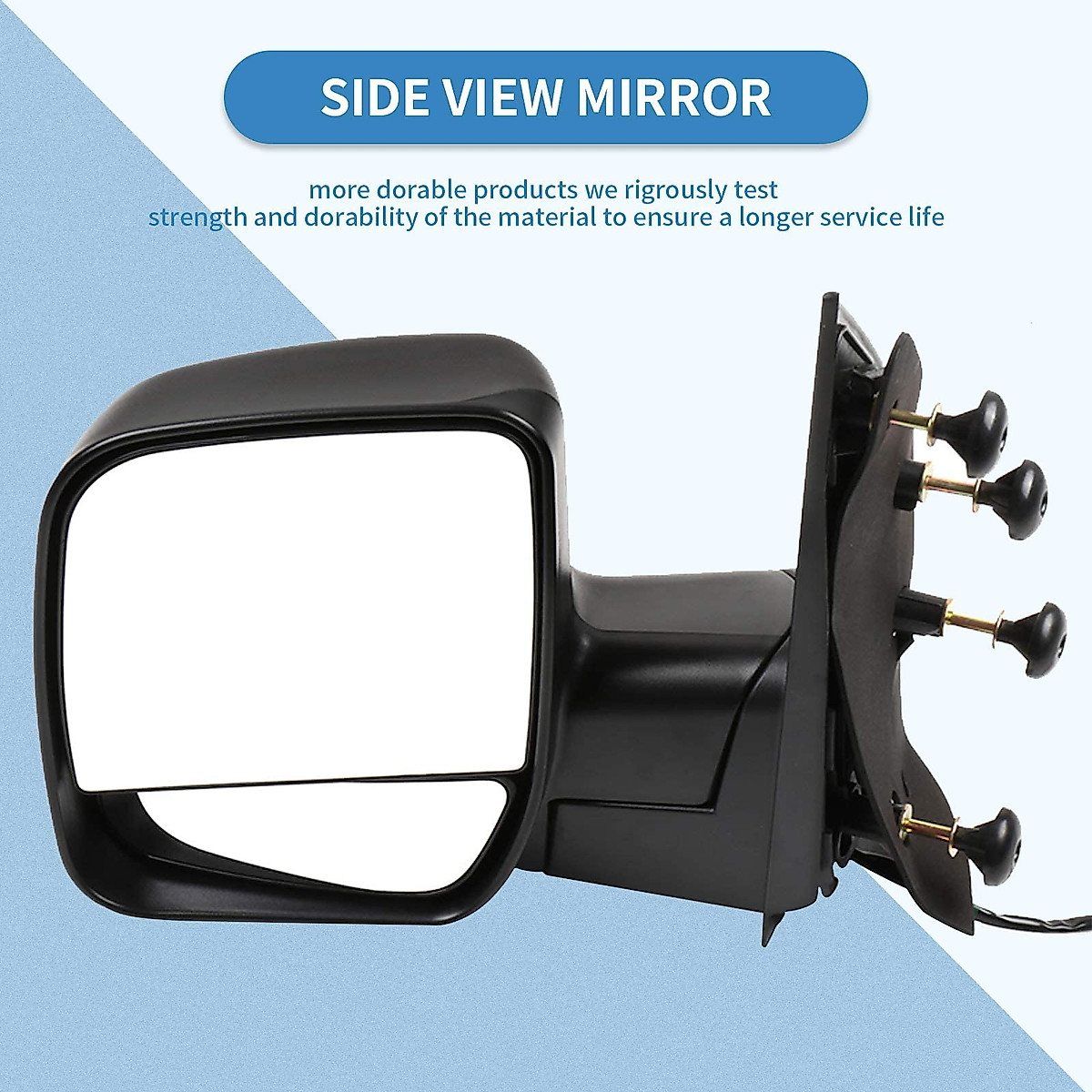 ECCPP Driver Side Mirrors, Left Rear View Mirrors fit 2003-2013 For Ford E-150 E-250 2004-2013 For Ford E-350 E-450 Super Duty E-450 Power Heated Manual Folding