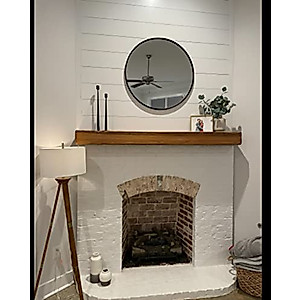 USHOWER Black Round Mirror 30 Inch Bathroom Vanity Circle Mirror - Elegant Wall Mirror with Metal Frame for Living Room, Entryways