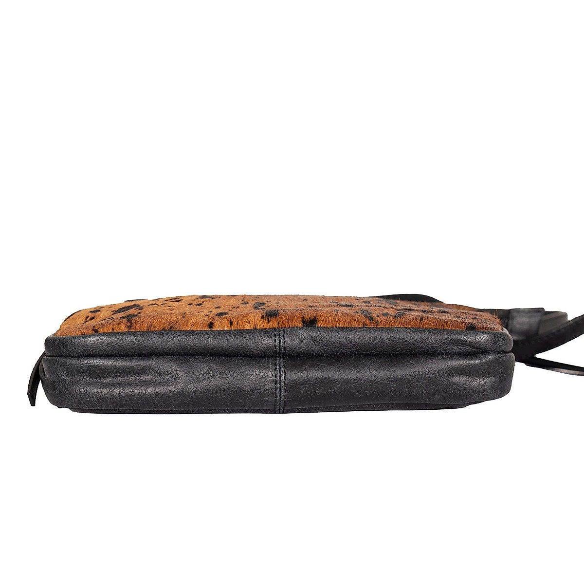 Mona B Western Genuine Cowhide Leather Style Inspired Canvas Handbag for Women | Zipper Tote Bag | Crossbody Bag | Stylish Vintage Bags Women (Brown-Skylar)