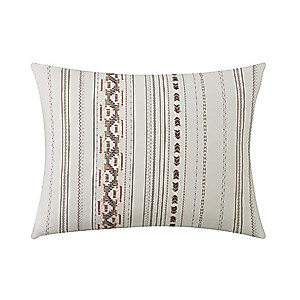 Chic Home Hewitt 5 Piece Cotton Comforter Set Farmhouse Theme Striped Pattern Design Bedding, Queen, Beige